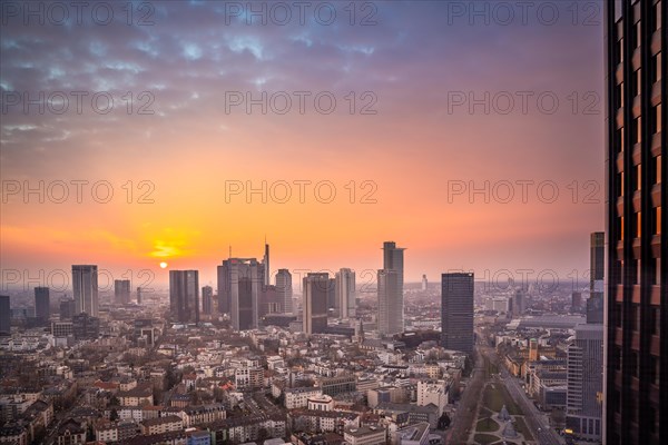 View from a window onto the skyline of a city - Photo12-imageBROKER-Jan ...