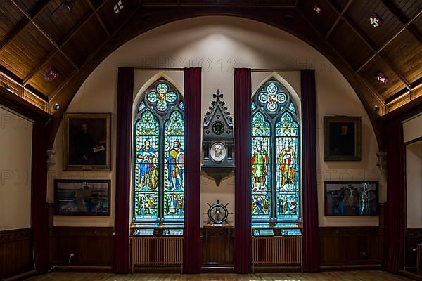 Leaded glass in the hall of the town hall - Photo12-imageBROKER ...