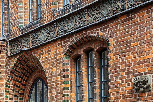 Facade of the Old Town Hall in the style of North German brick Gothic ...