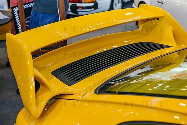 Rear wing for downforce of modern sports car racing car Porsche 911 GT2 ...