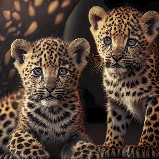Two leopards puppies - Photo12-imageBROKER-Martin Moxter