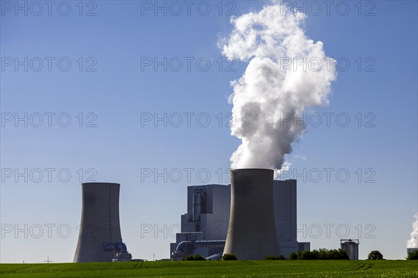 Neurath lignite-fired power plant in the Rhenish coalfield, fields ...