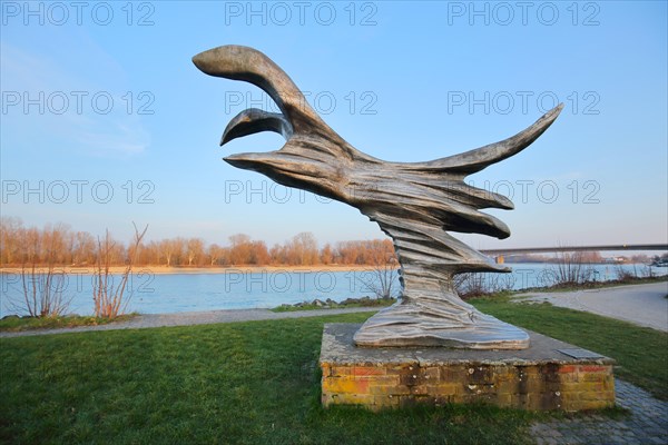 Sculpture The Wave by Georg Guenther Zeuner 1981 on the banks of the ...