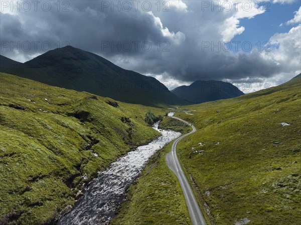 Aerial view of Glen Etive and River Etive - Photo12-imageBROKER-Markus ...