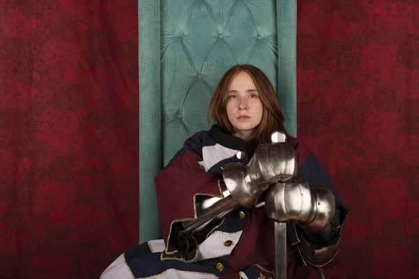 History of the Middle Ages. Portrait of a beautiful medieval knight in ...
