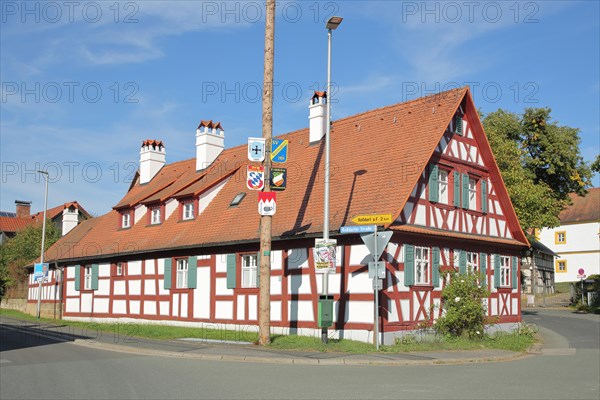 Half-timbered house in Wernsdorf - Photo12-imageBROKER-Gerald Abele