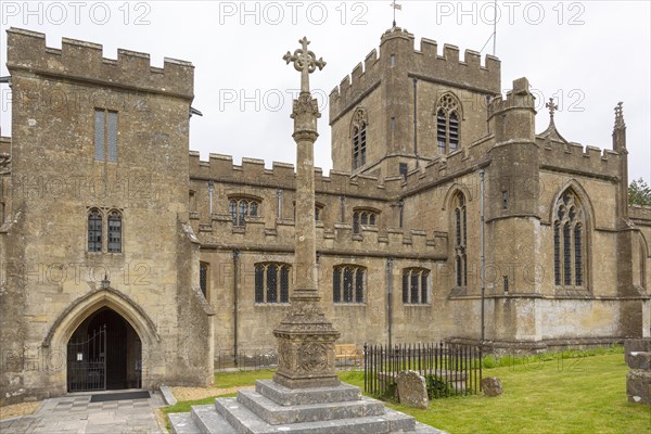 Exterior of the priory church at Edington, Wiltshire, England, UK ...