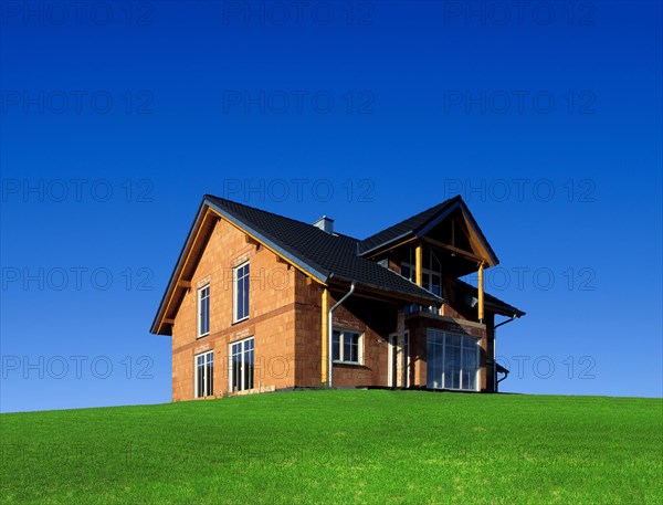Rough construction of a german single-family house near Munich, Bavaria ...