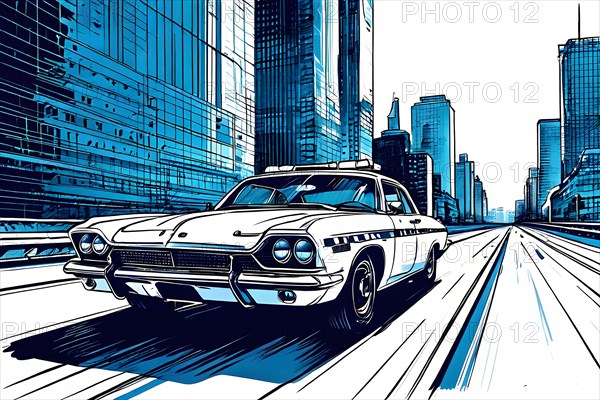 Illustration painting police car american style, AI generated - Photo12 ...
