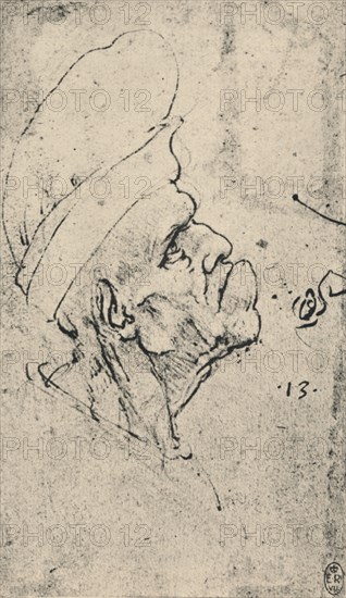 'Grotesque Profile of a Man Wearing a Hat to the Right', c1480 (1945 ...
