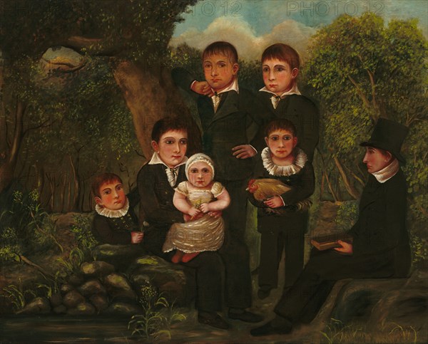 Abraham Clark and His Children, 1822. - Photo12-Heritage Images ...